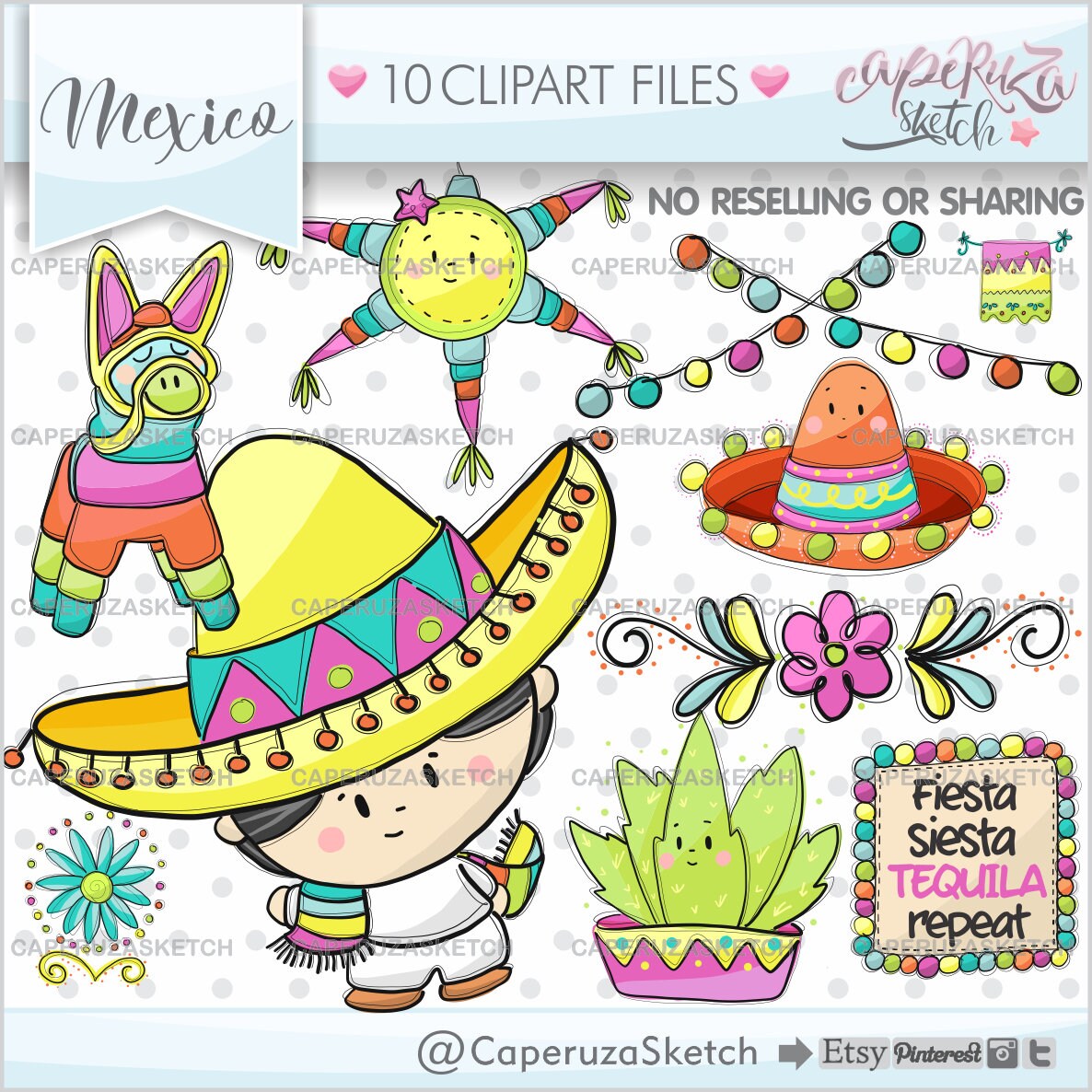 México Clipart 5 de Mayo Clipart Festivo 5 de Mayo USO | Etsy