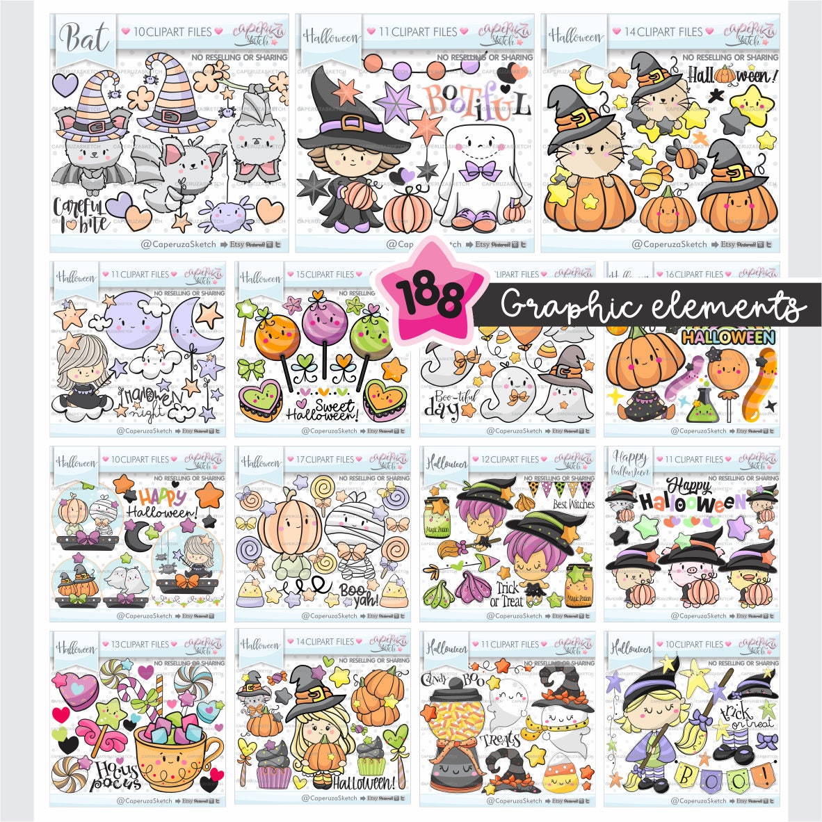 Halloween Bundle Halloween Clipart Clipart Bundle Halloween - Etsy