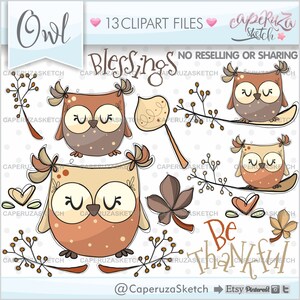 Owl Clipart, Owl Graphics, Autumn Clipart, COMMERCIAL USE, Autumn ...