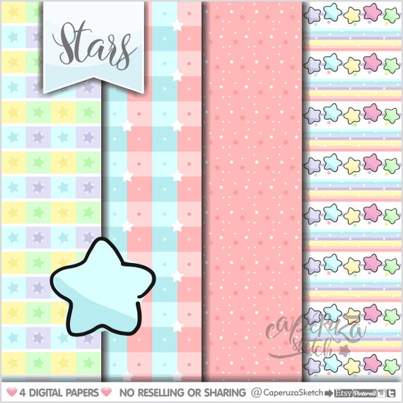Star Digital Paper Star Pattern COMMERCIAL USE Digital | Etsy