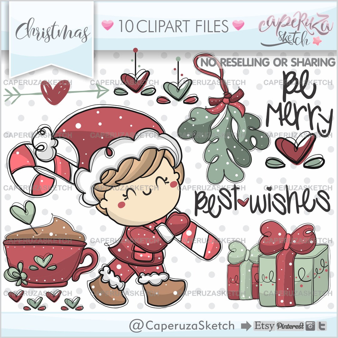Christmas Clipart, Christmas Graphics, Happy Holidays, COMMERCIAL USE ...