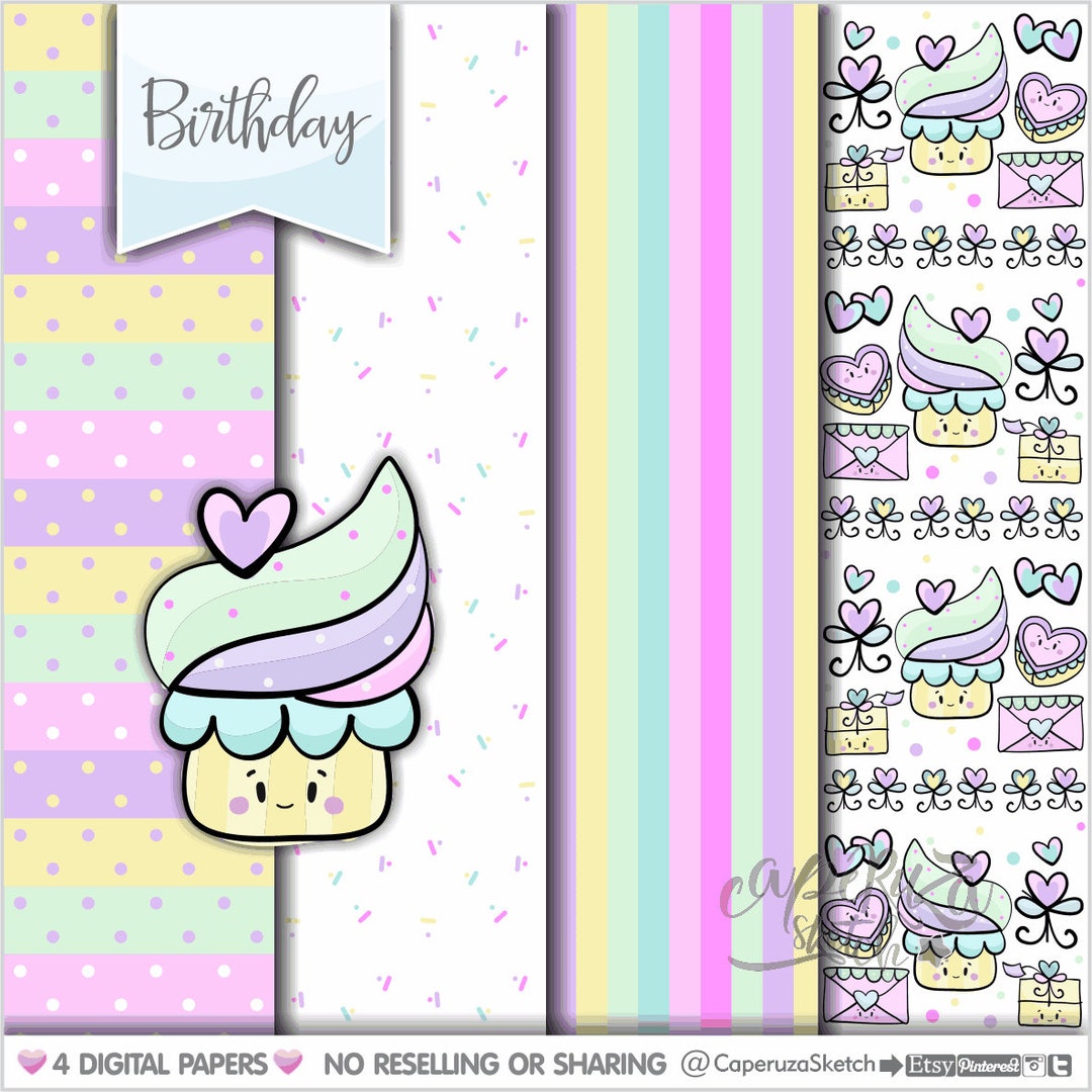 Cupcake Digital Papers, Cupcake Patterns, COMMERCIAL USE, Cupcake ...