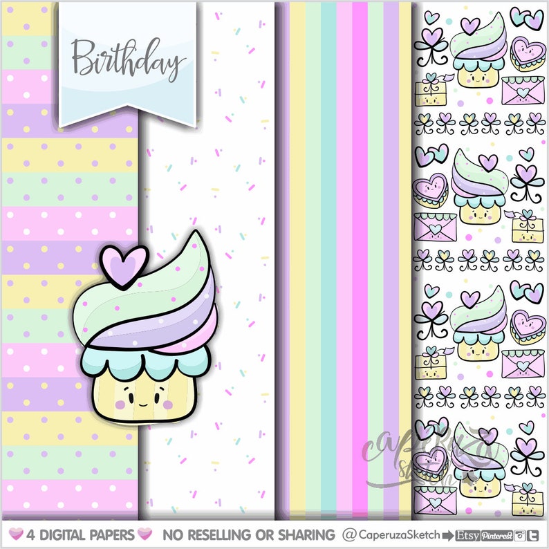 Cupcake Digital Papers Cupcake Patterns COMMERCIAL USE - Etsy