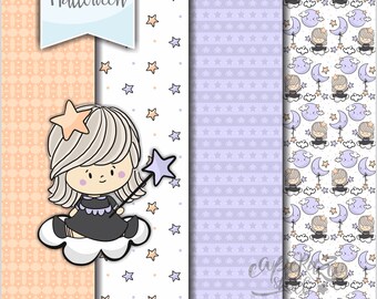 Halloween Digital Paper, Witch Digital Paper, Halloween Decor ...