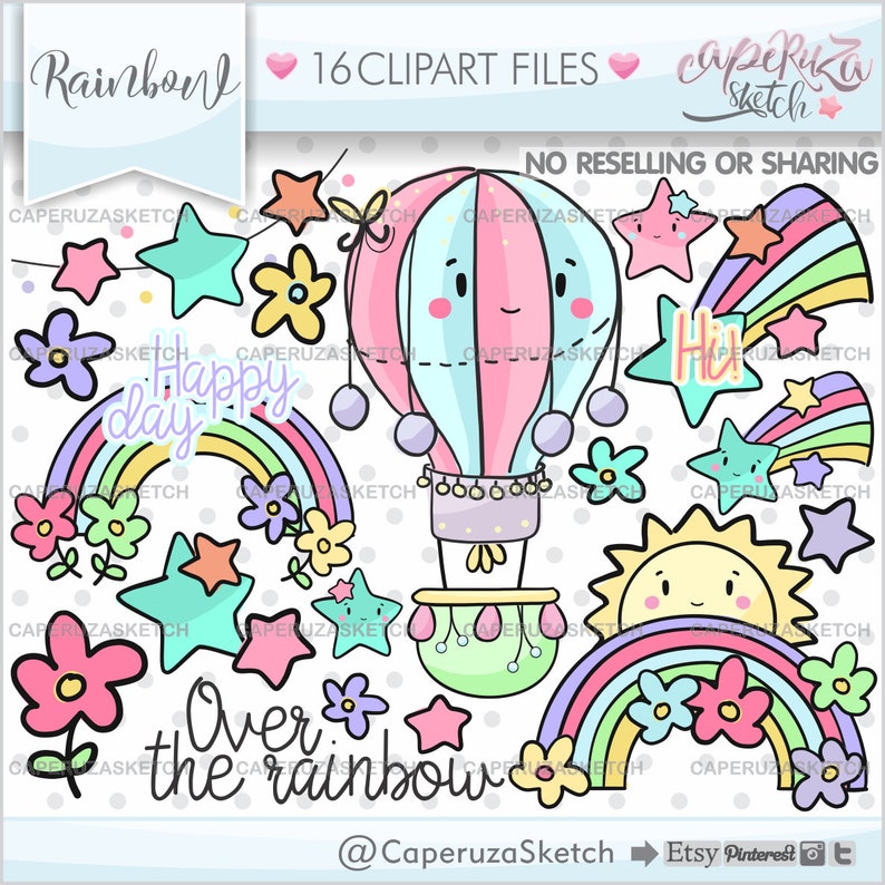 Rainbow Clipart Rainbow Graphics COMMERCIAL USE Baby | Etsy