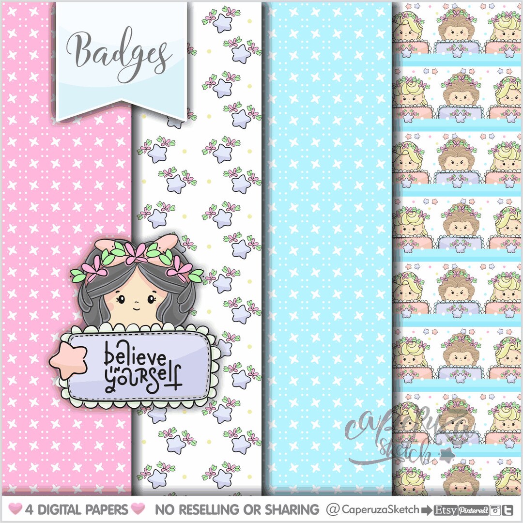 Princess Digital Paper, Princess Pattern, COMMERCIAL USE, Digital Paper ...