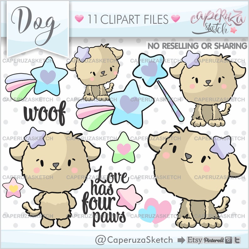 Dog Clipart Dog Graphics Animal Clipart COMMERCIAL USE - Etsy
