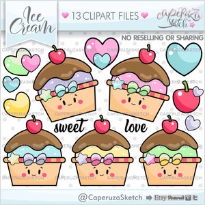 Ice Cream Clipart, Summer Clipart, COMMERCIAL USE, Ice Cream Cup ...