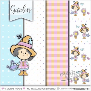 Garden Digital Papers, Spring Digital Papers, Spring Patterns ...
