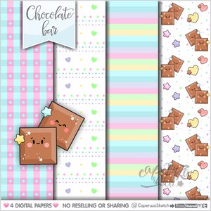 Chocolate Bar Digital Papers, Chocolate Bar Patterns, COMMERCIAL USE ...