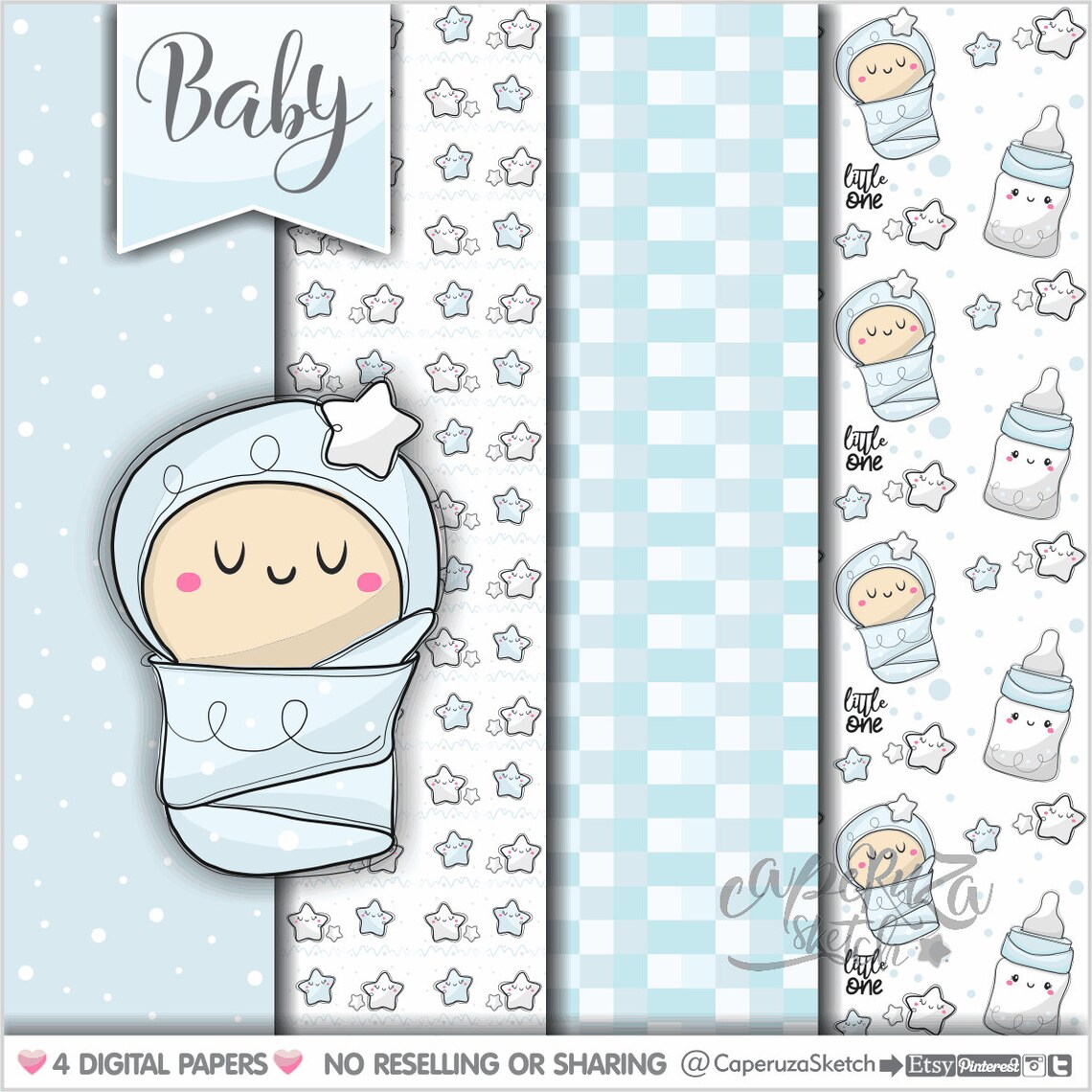 Baby Digital Paper Baby Pattern Baby Boy Pattern COMMERCIAL - Etsy