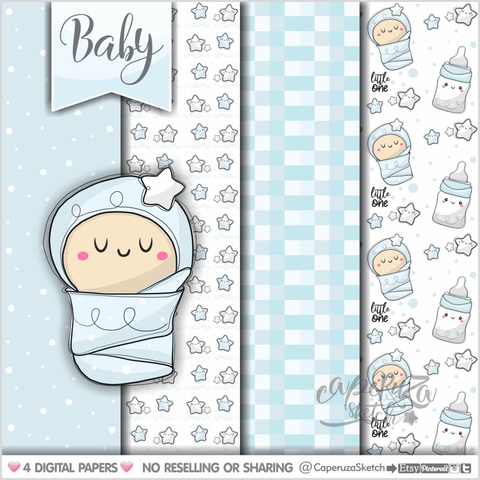 Baby Digital Paper Baby Pattern Baby Boy Pattern COMMERCIAL - Etsy