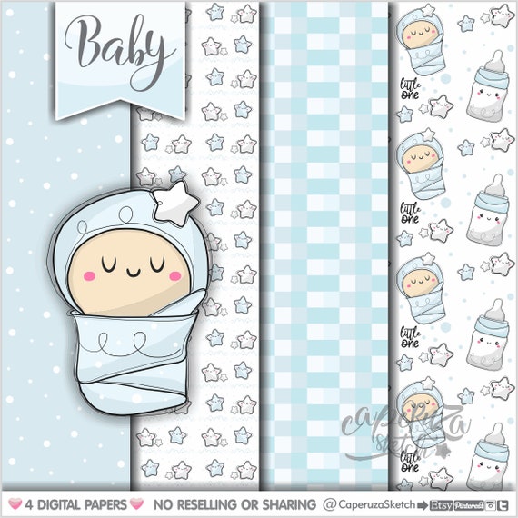 Baby Digital Paper Baby Pattern Baby Boy Pattern COMMERCIAL - Etsy