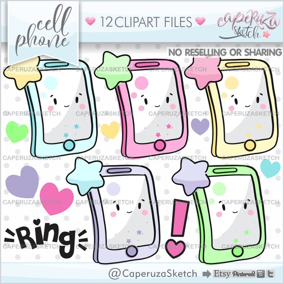 Cell Phone Clipart Smart Phone Icon COMMERCIAL USE Iphone | Etsy