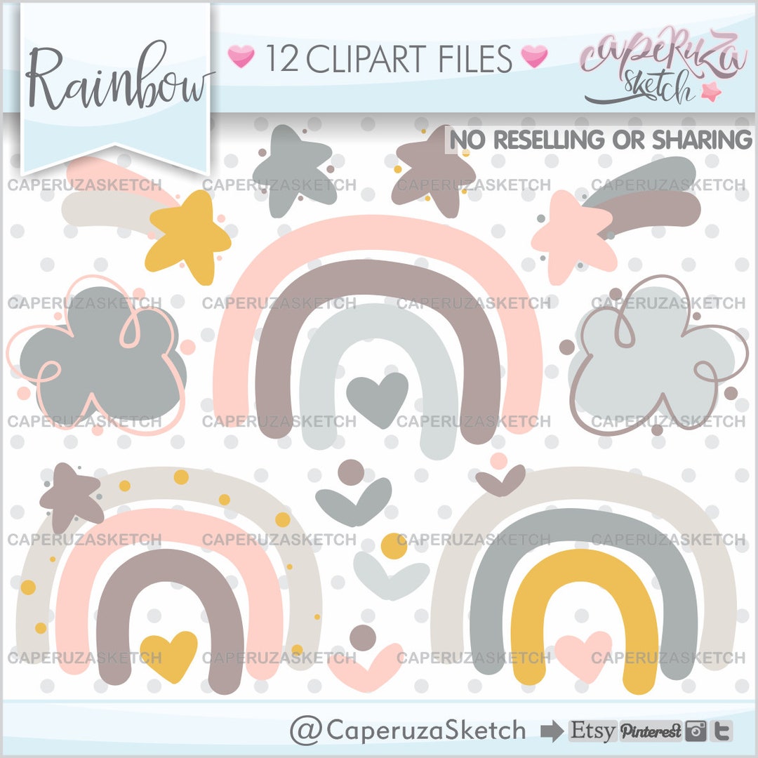 Rainbow Clipart, Rainbow Graphics, COMMERCIAL USE, Spring Clipart ...
