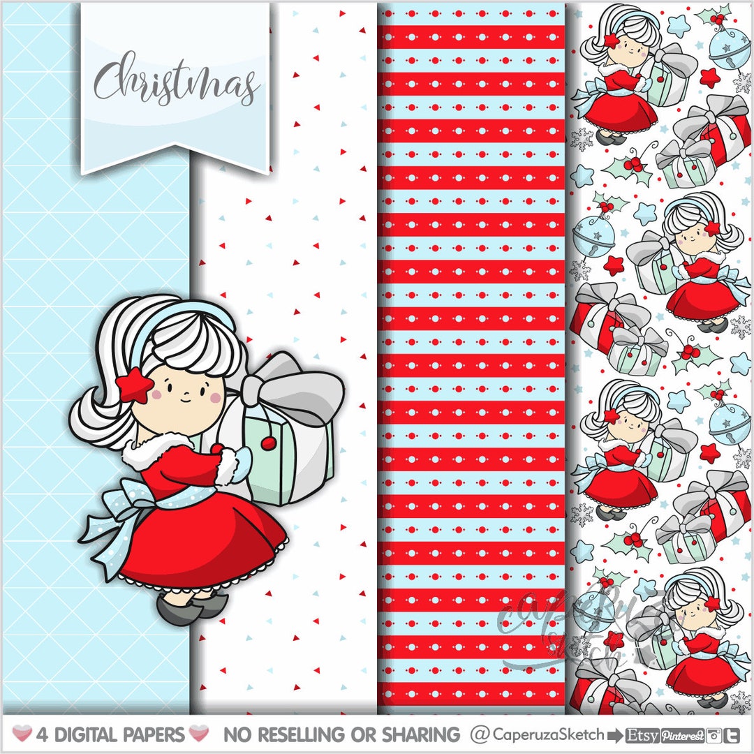 Christmas Digital Paper, Christmas Pattern, COMMERCIAL USE, Christmas ...
