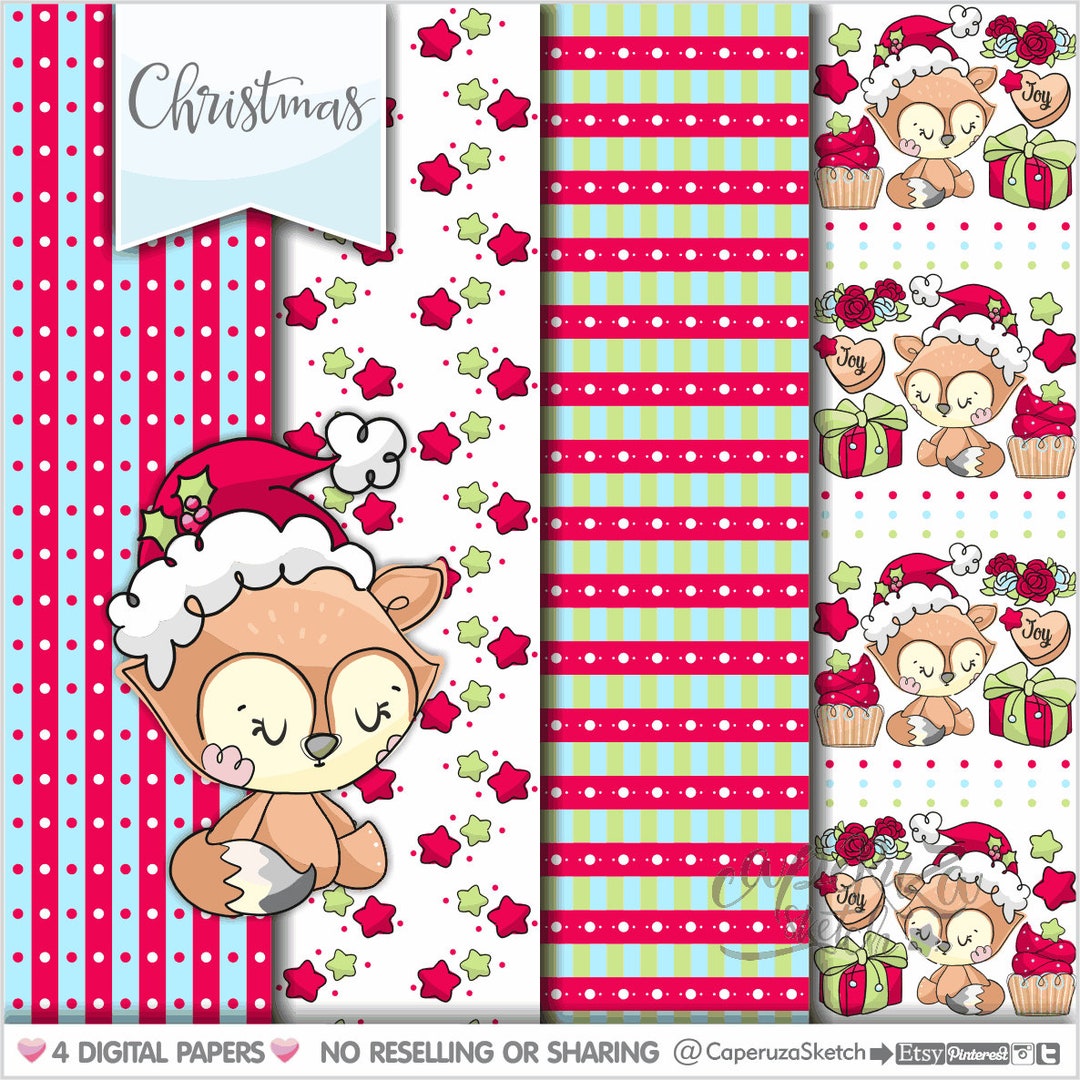 Christmas Digital Paper, Christmas Pattern, COMMERCIAL USE, Christmas ...