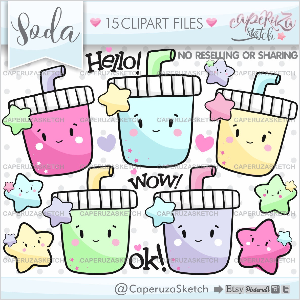 Soda Clipart Soda Graphics COMMERCIAL USE Beverage Clipart | Etsy