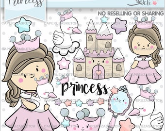 Princess Clipart Princess Graphics COMMERCIAL USE Princess - Etsy