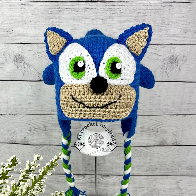 MADE TO ORDER, Crochet Sonic Hat, Crochet Hedgehog Winter Hat, Blue ...