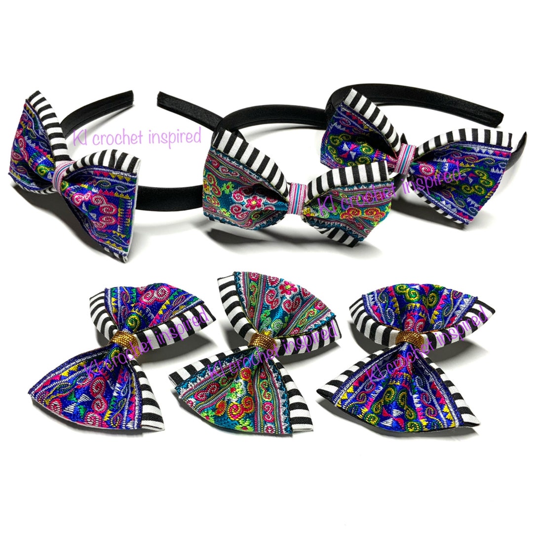 Hmong Inspired Headbands, Hmong Hair Bow, Hmong Hair Clip, Hmong Hair ...