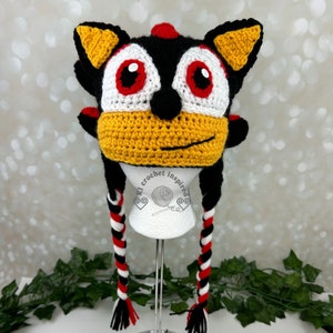 MADE TO ORDER, Sonic Shadow, Black Hedgehog, Crochet Sonic Hat, Crochet ...