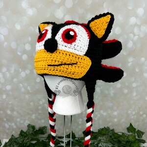 MADE TO ORDER, Sonic Shadow, Black Hedgehog, Crochet Sonic Hat, Crochet ...