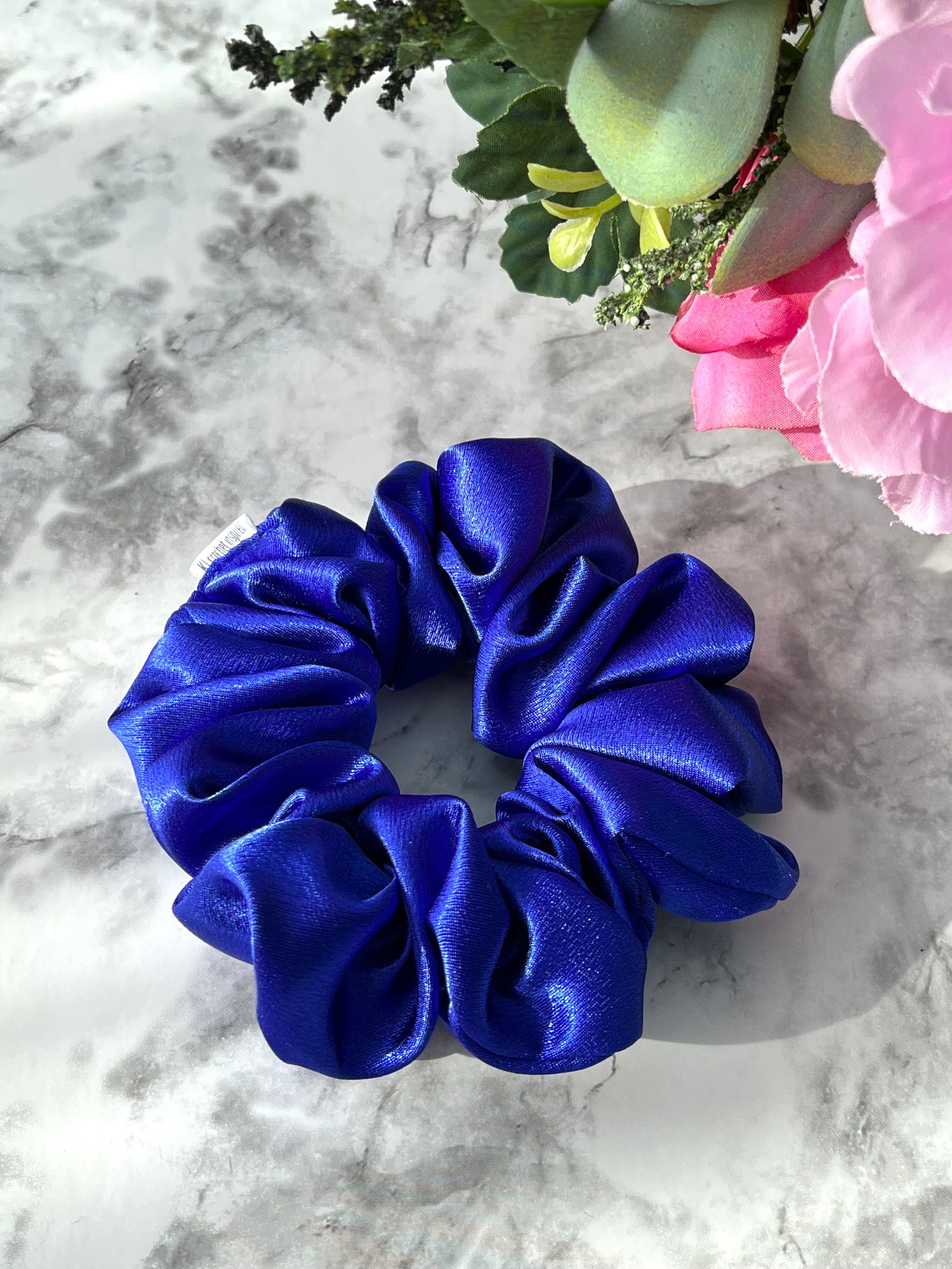 Royal Blue Satin Scrunchies, Satin Hair Scrunchies, Soft Satin Hair ...
