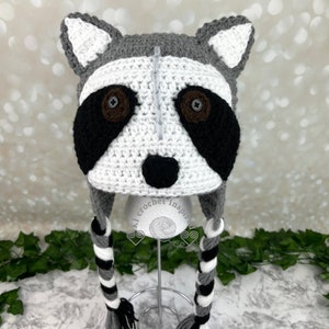 MADE TO ORDER, Crochet Raccoon Hat, Crochet Animal Hat, Raccoon ...