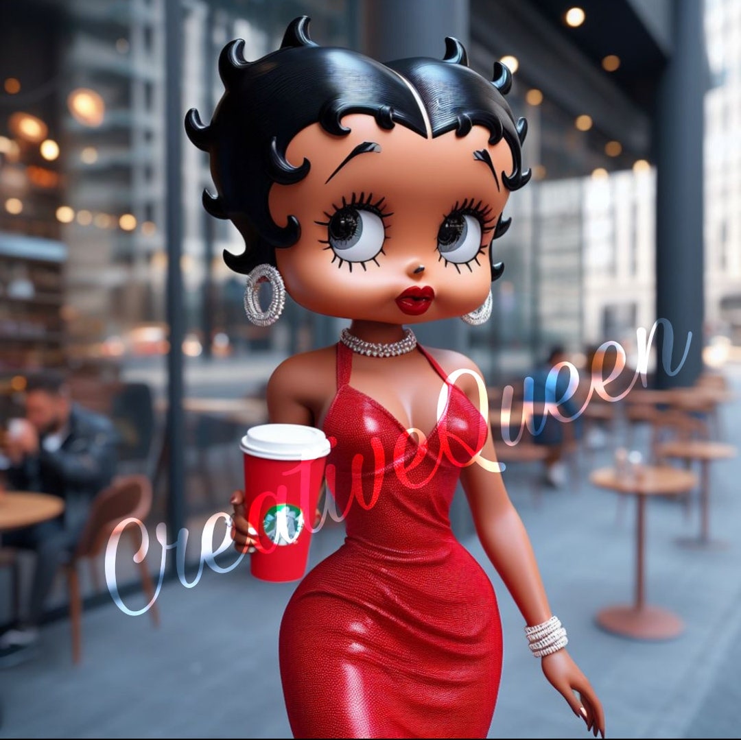 Red Dress Starbucks Boop - Etsy