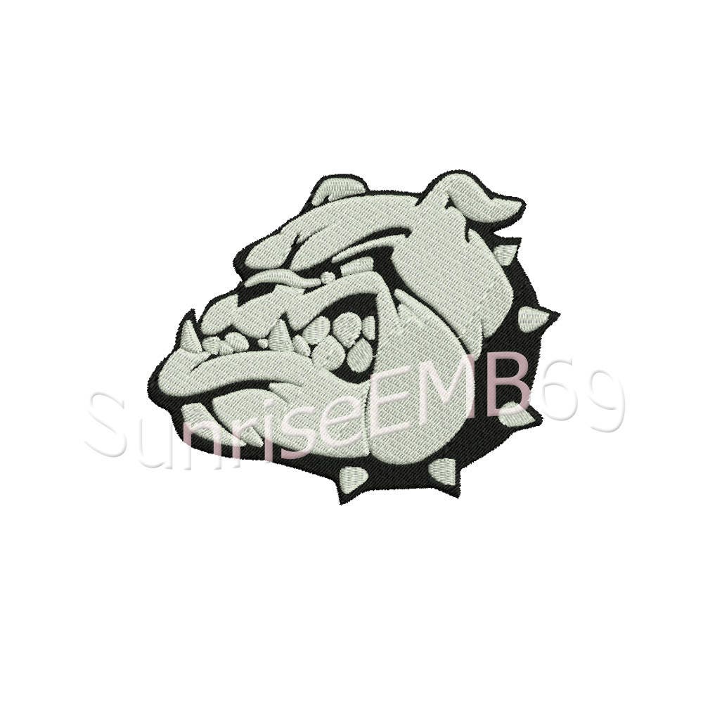 5 Sizes Bulldog Embroidery design 8 formats machine | Etsy