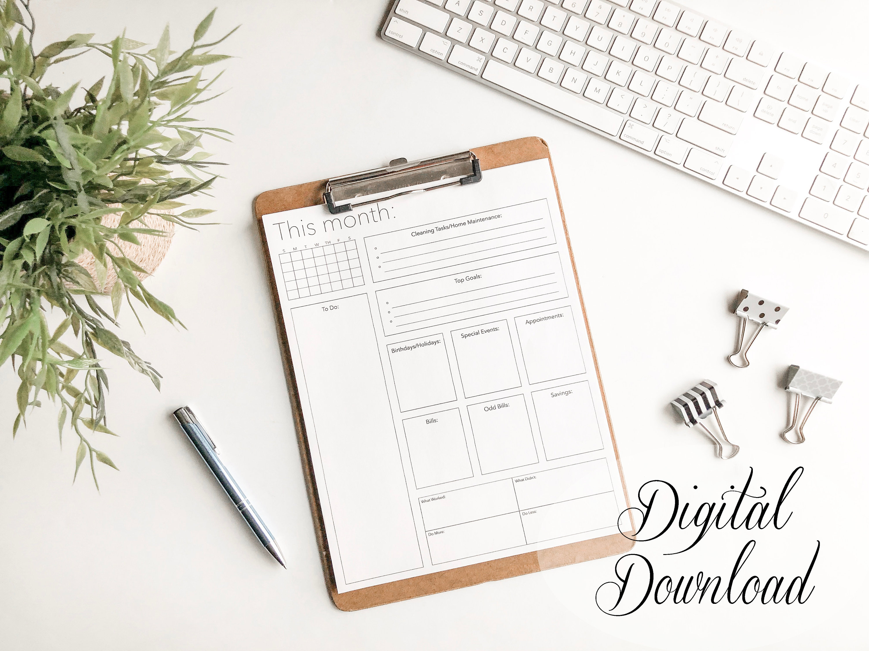 PRINTABLE // Monthly Organizer // Calendar Template // Month | Etsy