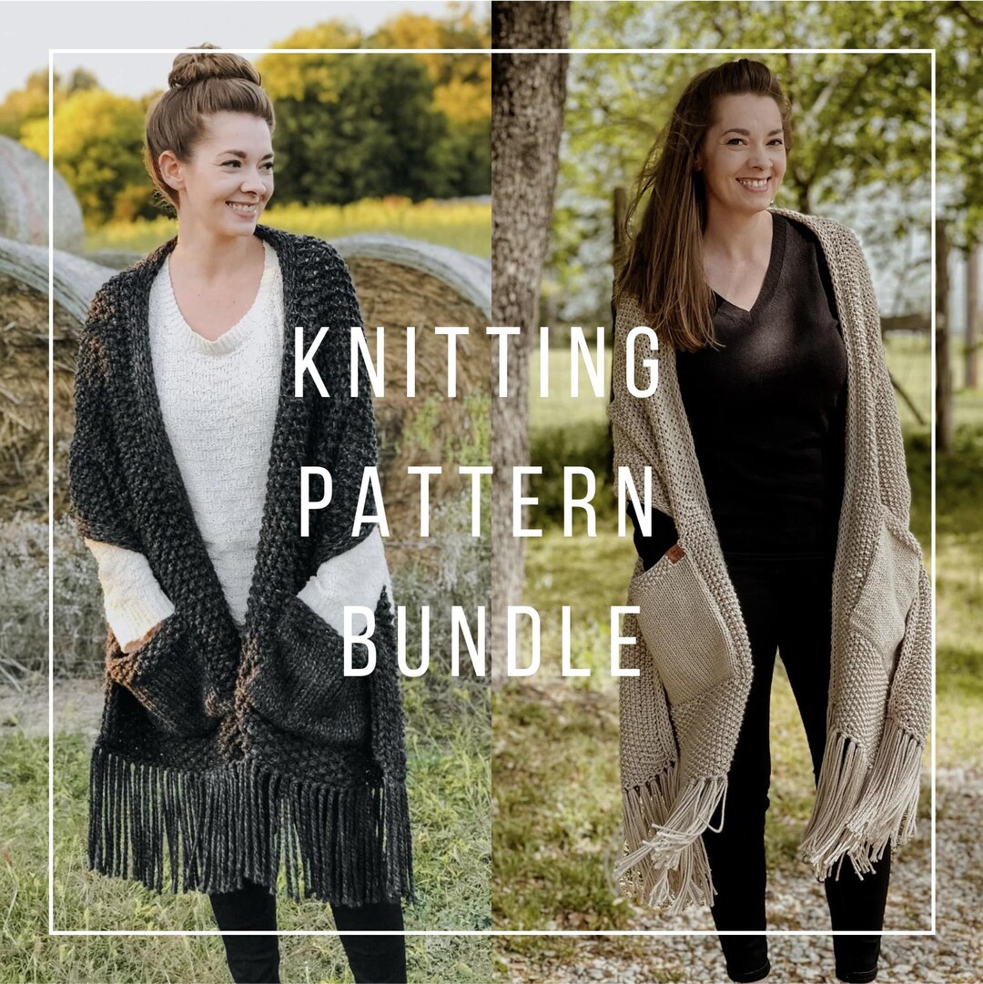 KNITTING PATTERN BUNDLE // Hope Shawl // Super Bulky & Bulky Weights ...