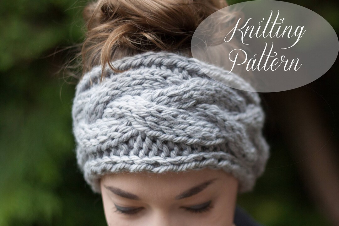 KNITTING PATTERN // Braided Cable Headband // Chunky Knit // - Etsy