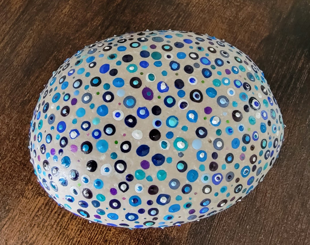 Variants of Blue Painted Rock Rock Art Paperweight - Etsy