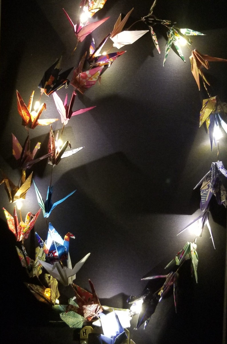 Mini 3x3 Origami Peace Crane String Lights 60 Hand-folded - Etsy