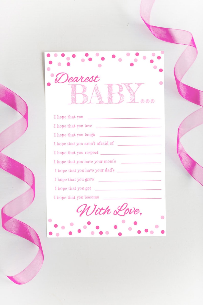 Baby Shower Game | "dearest Baby" Game | Baby Girl Shower - Etsy