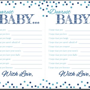 Baby Shower Game | "dearest Baby" Wishes for Baby Game | Baby Boy ...