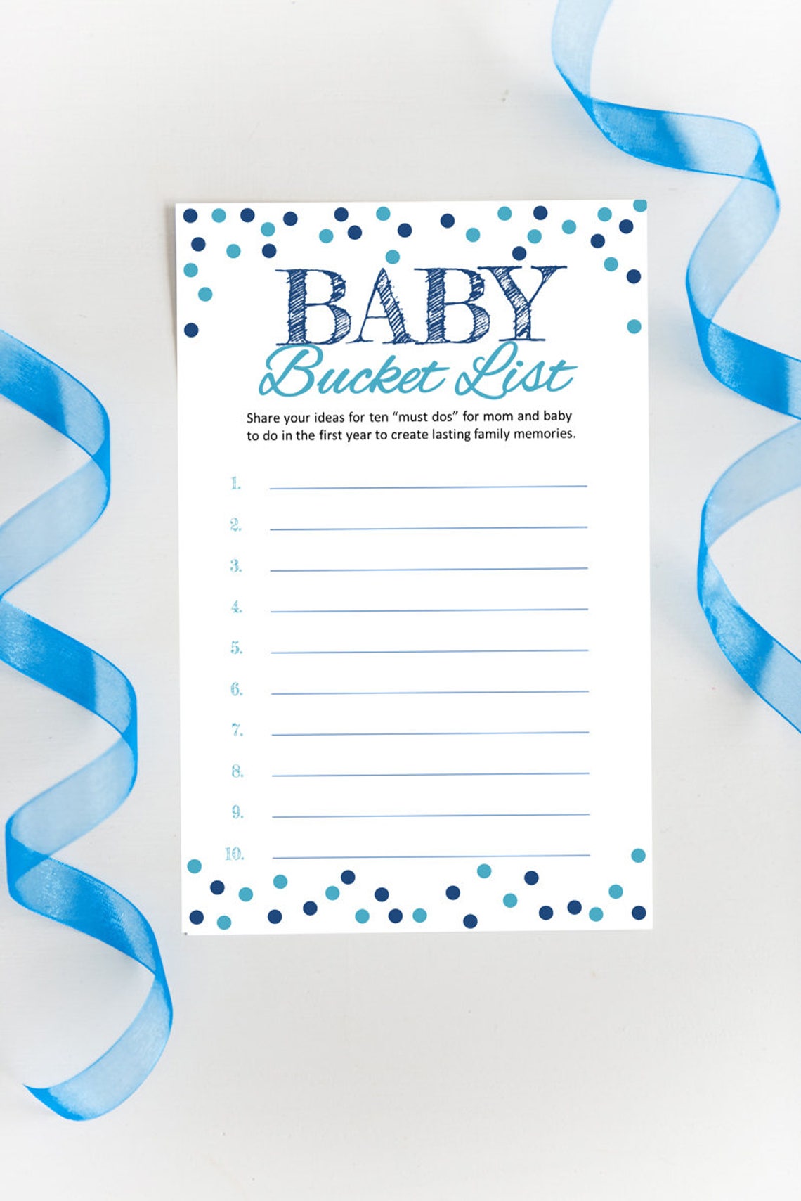 Baby Shower Game | "baby Bucket List" Game | Baby Boy Shower - Etsy