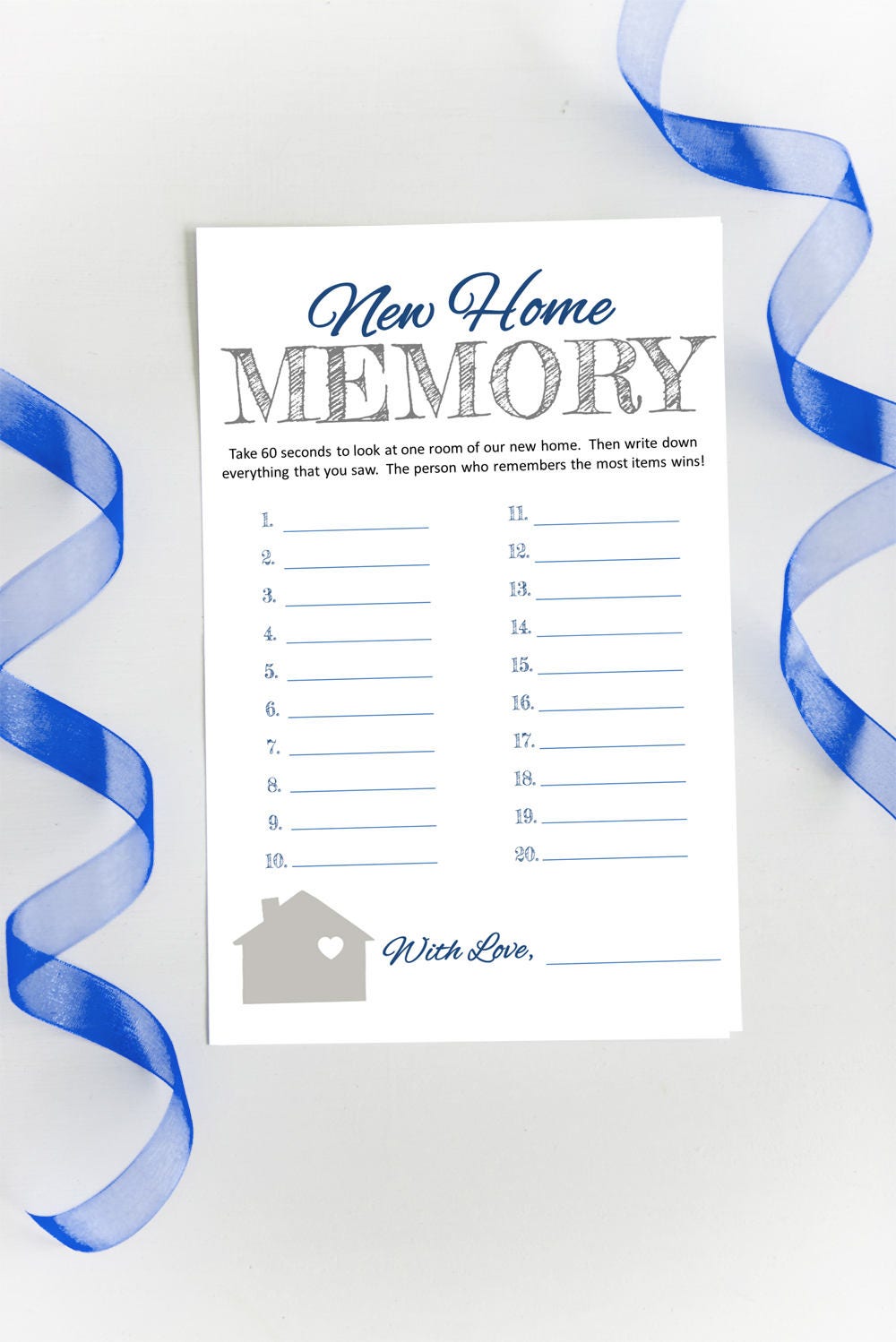 New Home Memory Game | Housewarming Party Game - Etsy
