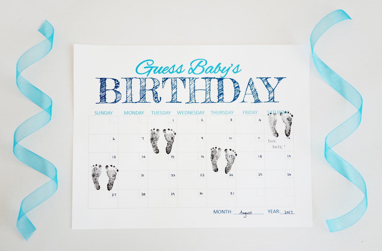 Baby Shower Game guess Baby's Birthday Game Baby Boy Shower - Etsy