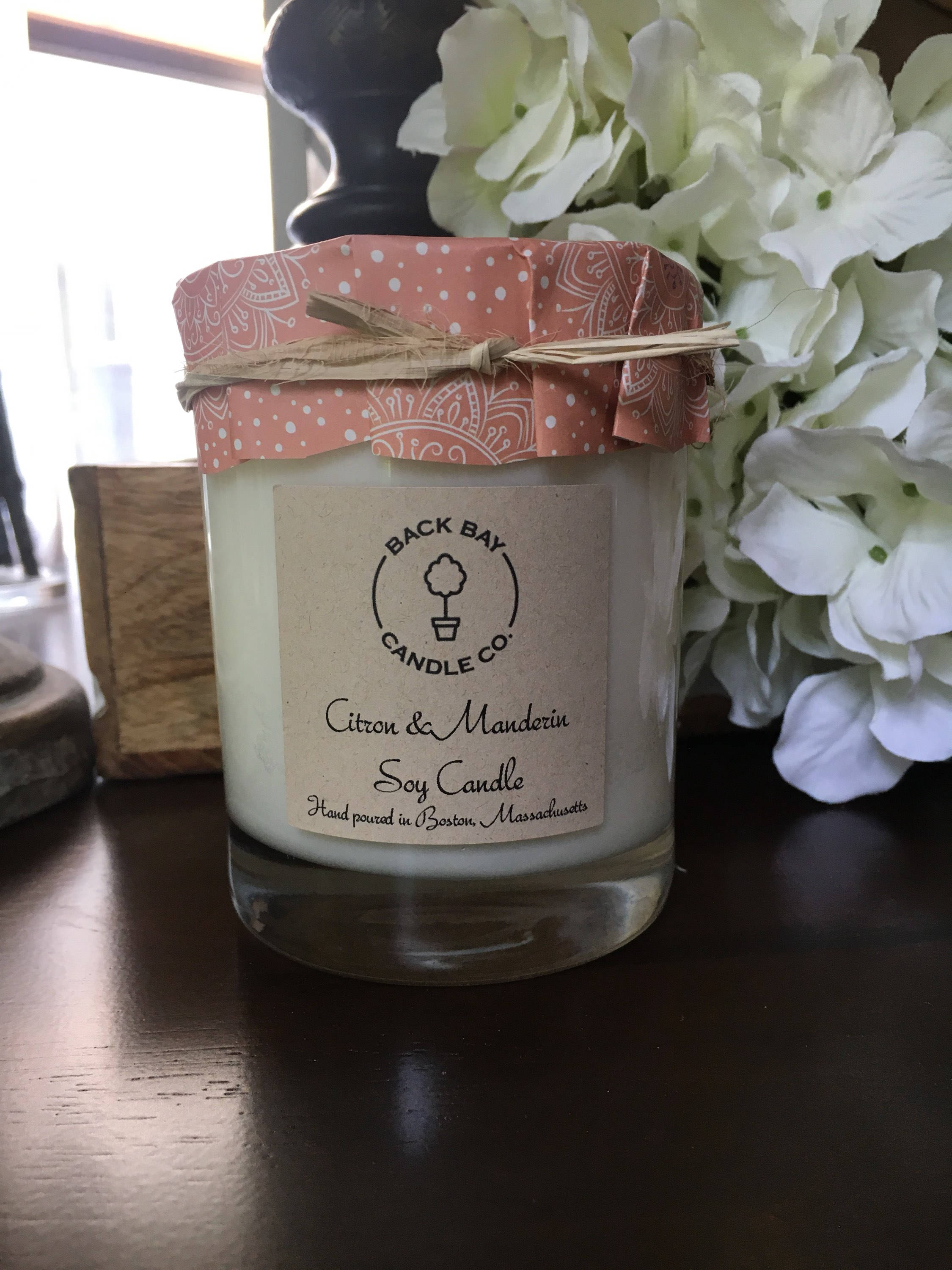 Citron & Mandarin Soy Wax Candle, 14 Oz Hand Poured Soy Candle Jar ...