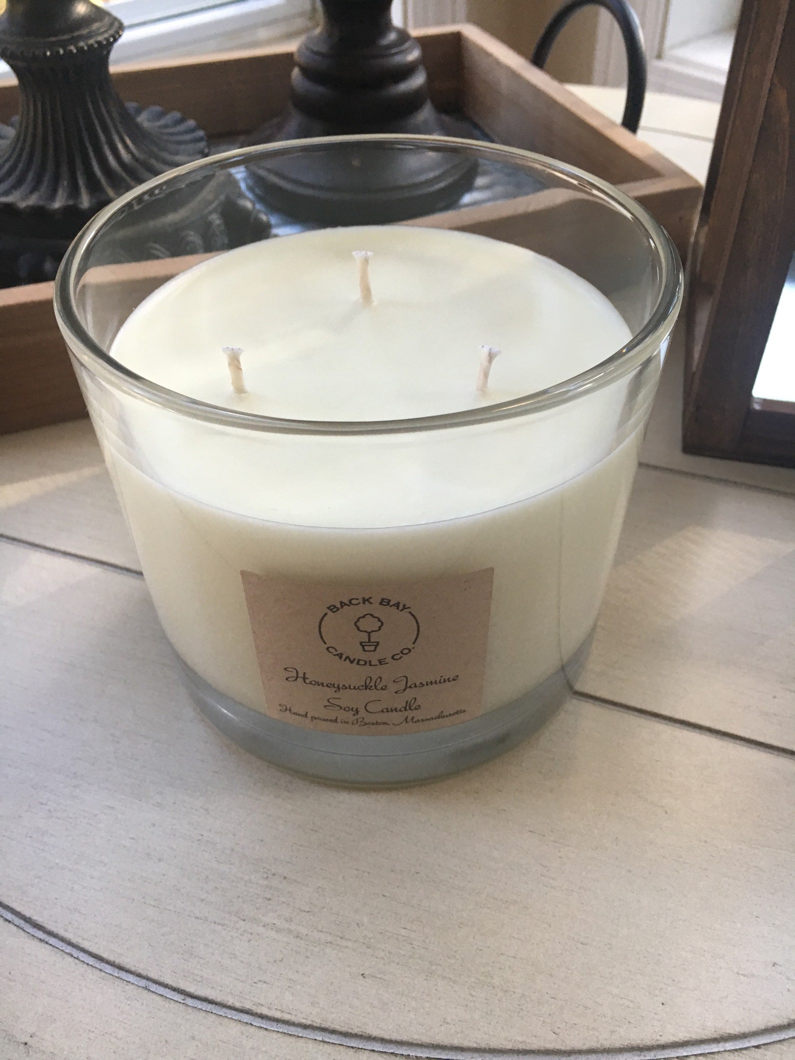 Candle With 3 Wicks Large 32 Oz Soy Candle in Glass Jar 3 - Etsy