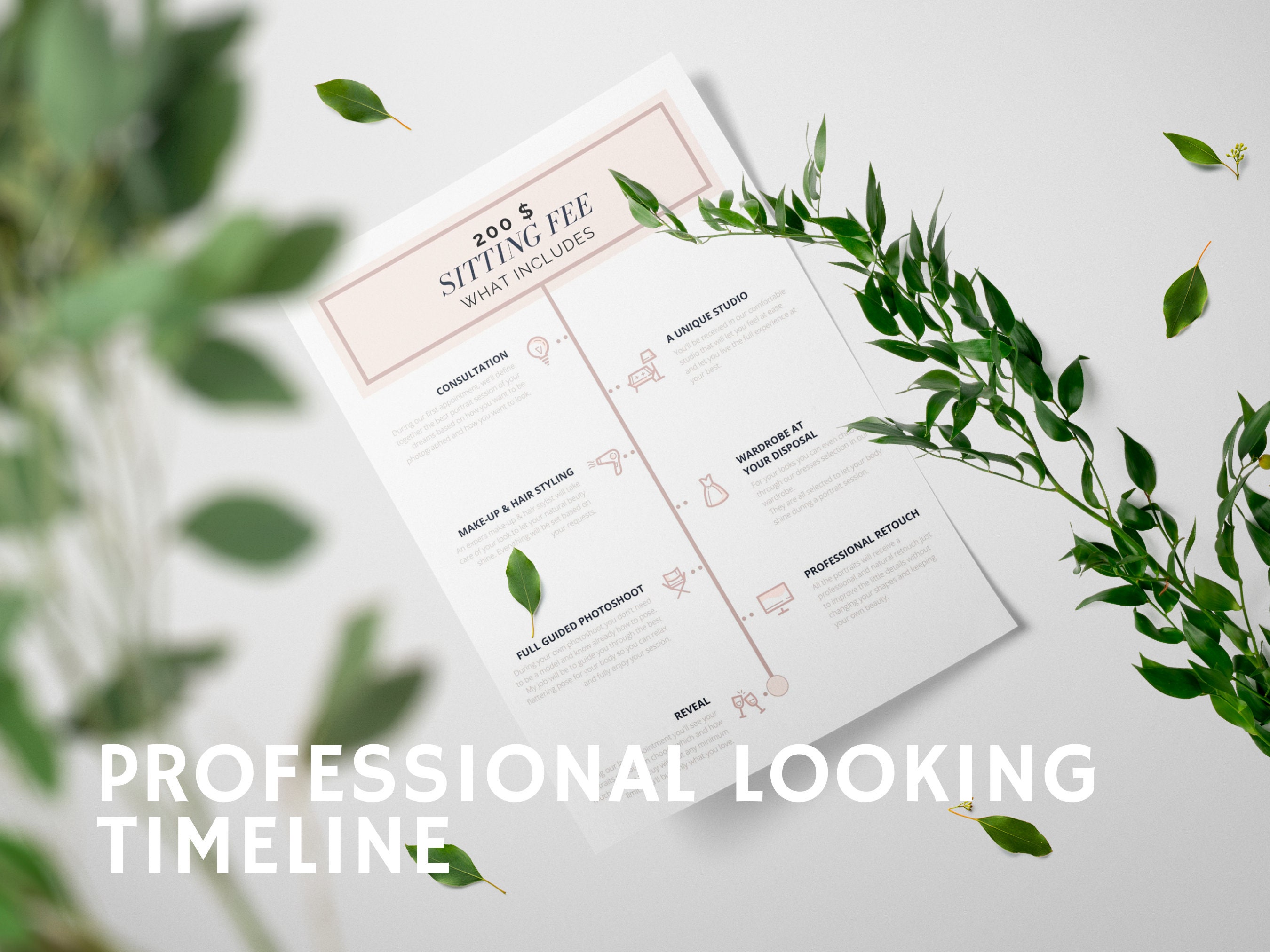 INSTANT DOWNLOAD Portrait Photographer Shooting Timeline Template ...