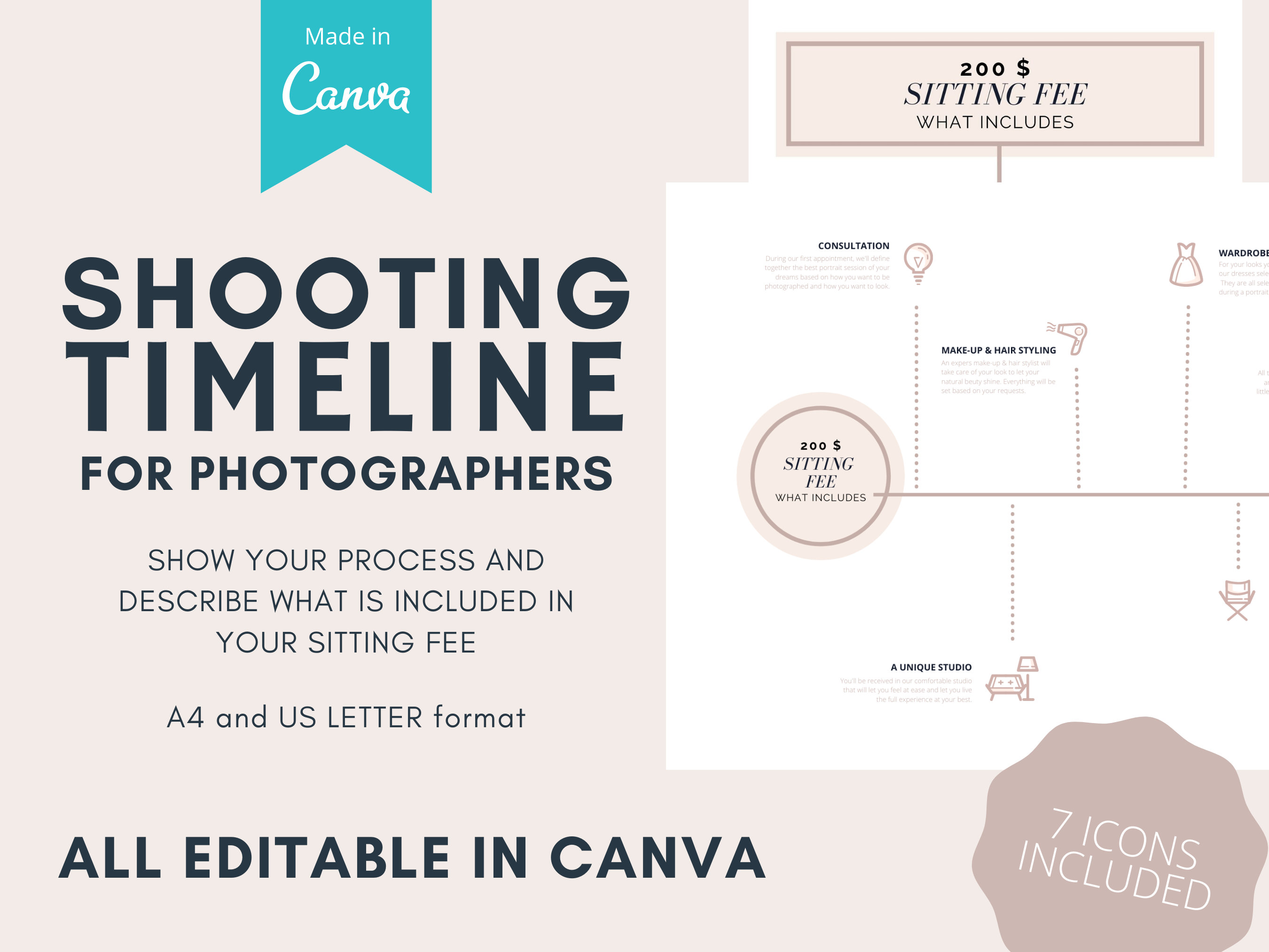 INSTANT DOWNLOAD Portrait Photographer Shooting Timeline Template ...