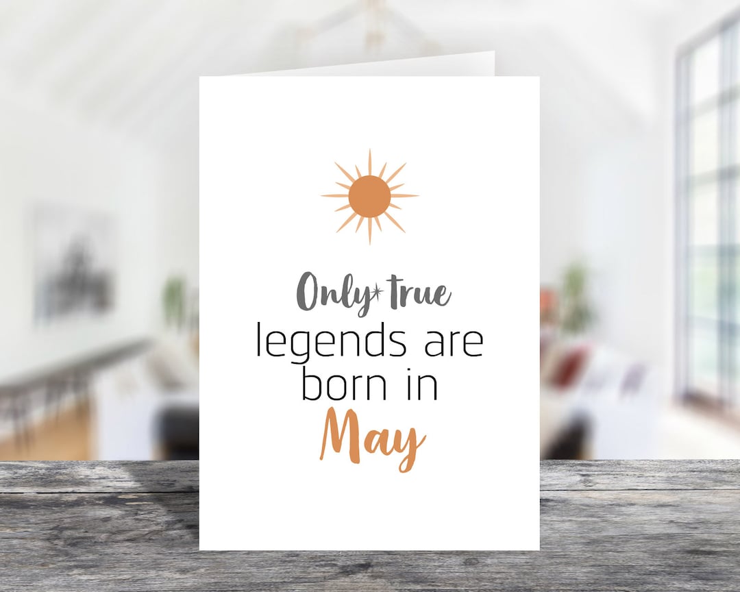May Birthday Card, Born in May Birthday Card, May Birthday, Boyfriend ...