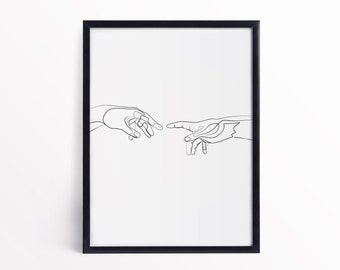 Connection Line Drawing Print, Gallery Wall Decor, Minimalist Print ...