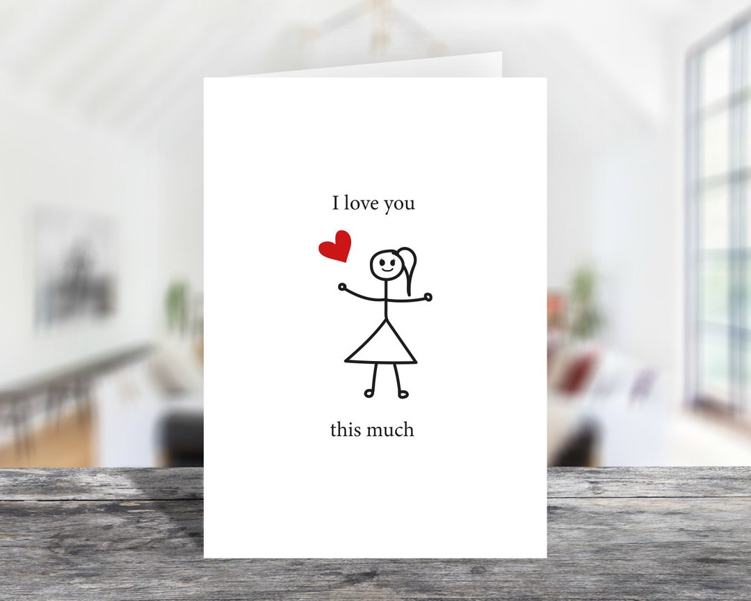 I Love You This Much Card | I Love You Card | Gift Card for Husband ...