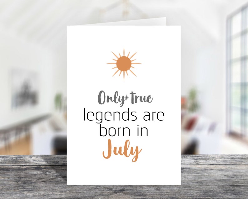 July Birthday Card Funny Birthday Card Card for July - Etsy