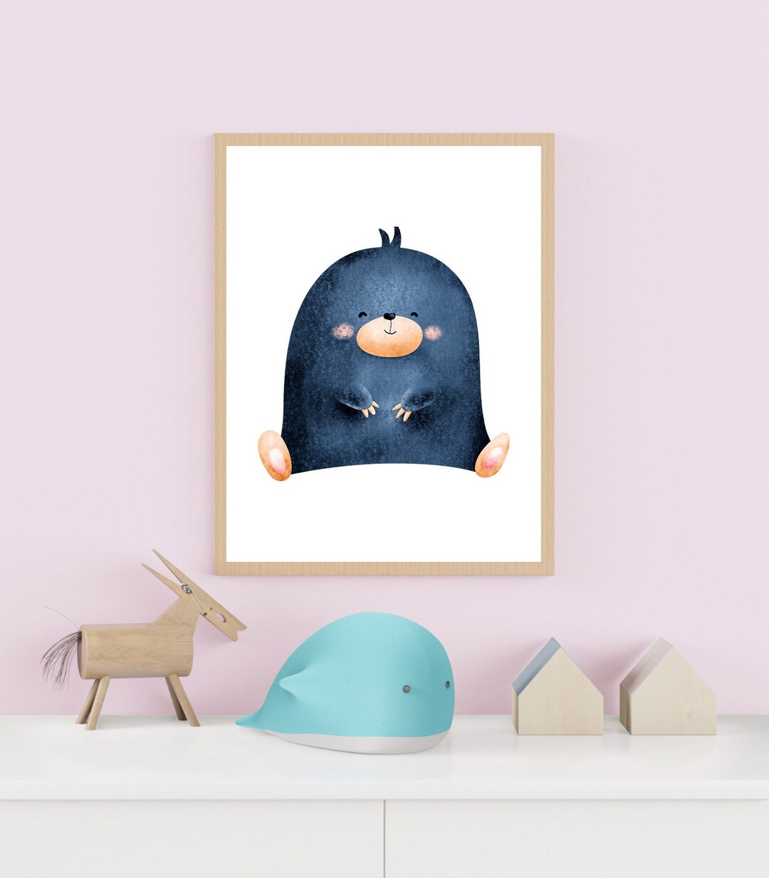 Watercolour Baby Mole, Mole Kids Room Picture, Nursery Mole Animal ...